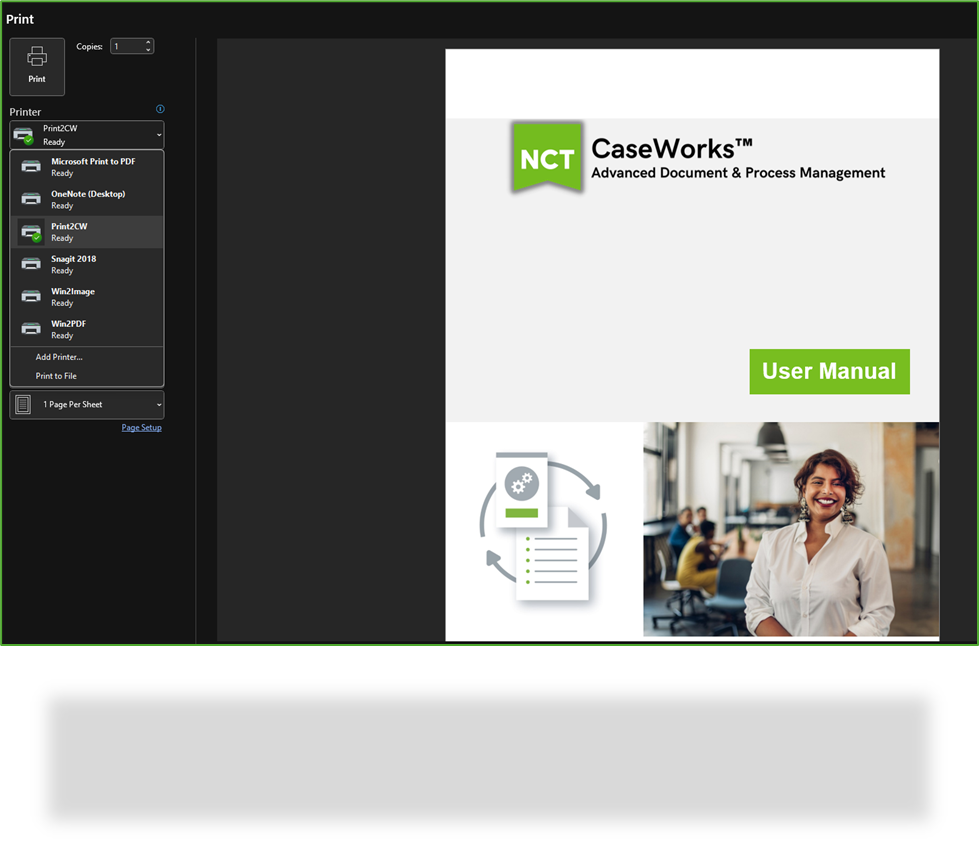 Print to CaseWorks Directly to a DocBox – NCT CaseWorks