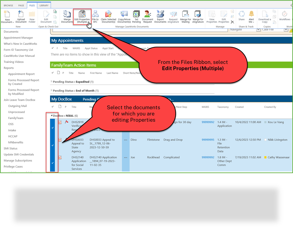Edit Properties on Multiple Documents – NCT CaseWorks