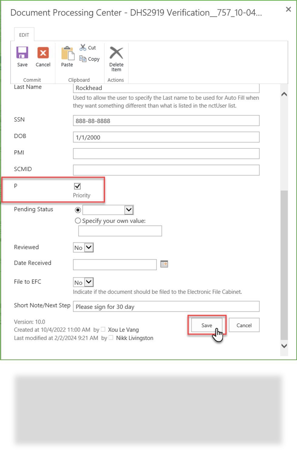 Mark Documents as Priority – NCT CaseWorks