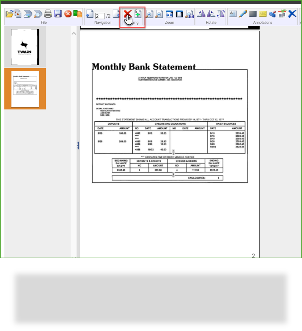 Delete a page – NCT CaseWorks