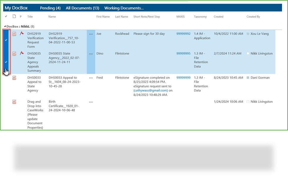 Copy/Move Documents – NCT CaseWorks