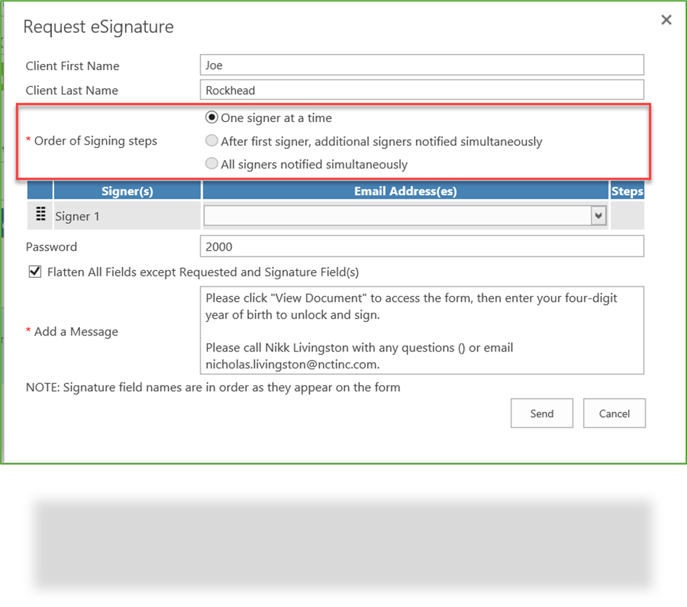 Requesting an E-Signature – NCT CaseWorks