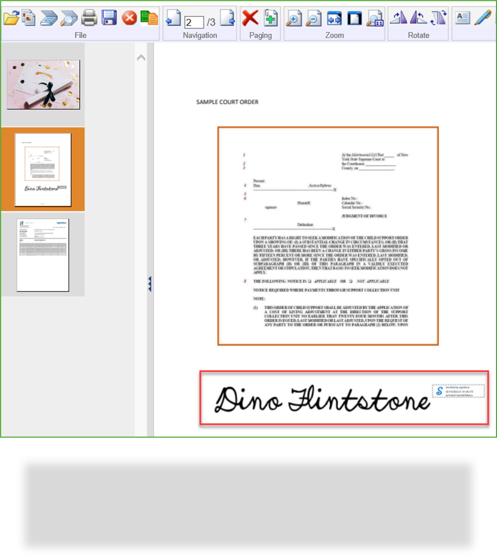 Confirmation in CaseWorks that a Document has been eSigned – NCT CaseWorks