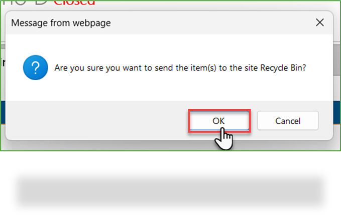 Remove a Retention Record – NCT CaseWorks
