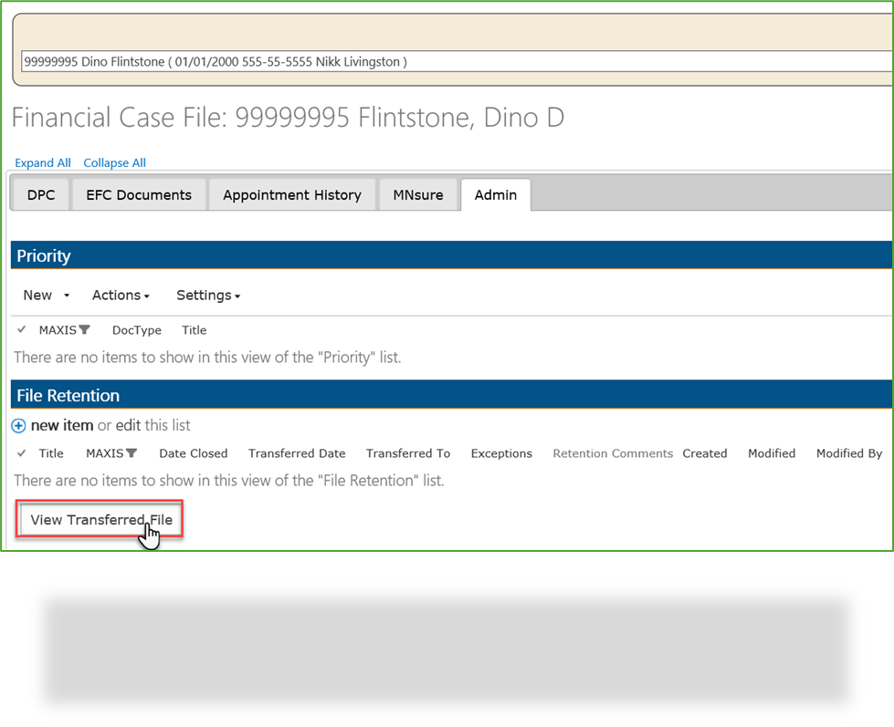 Viewing and Restoring Documents from a Transferred Case File – NCT CaseWorks