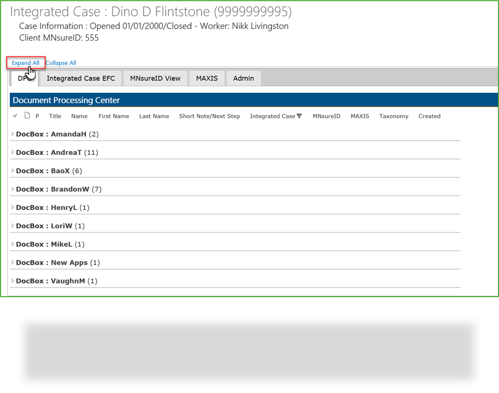 MSE Document Processing Center (DPC) Tab – NCT CaseWorks