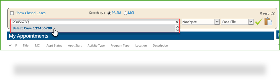 Refresh Search in All Purpose Navigation – NCT CaseWorks