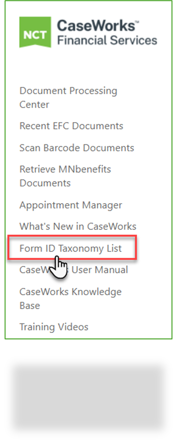 Export the Form ID Taxonomy List (NextGen) – NCT CaseWorks