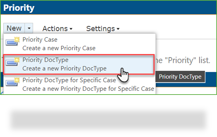 Priority DocTypes – NCT CaseWorks