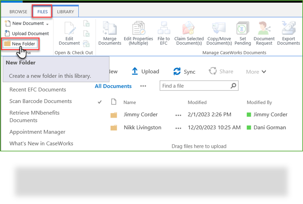 Create a New Privilege Folder – NCT CaseWorks