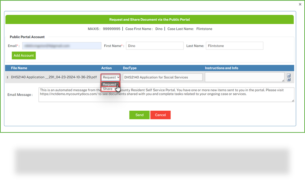 Requesting Forms for Client to Fill Out and Return – NCT CaseWorks