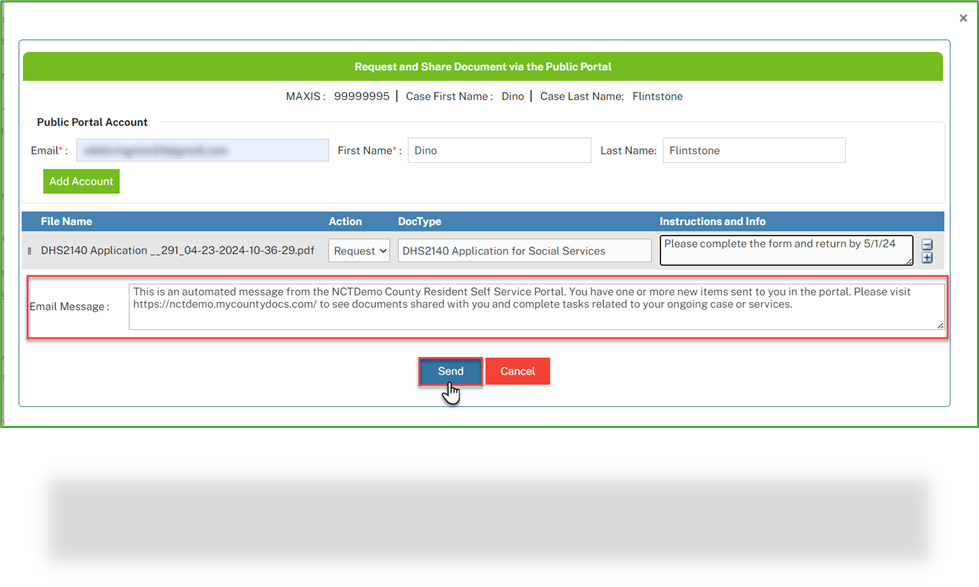 Requesting Forms for Client to Fill Out and Return – NCT CaseWorks