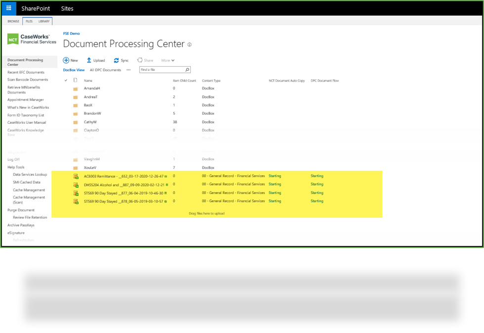 Checking in Documents – NCT CaseWorks