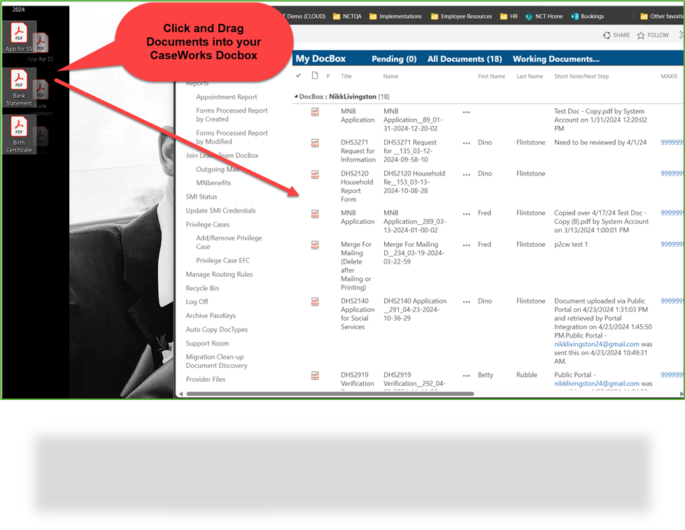 Using Drag and Drop Feature to get Documents into CaseWorks (CurrentGen ...