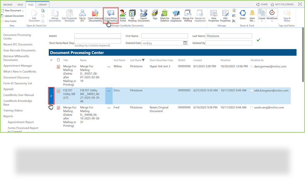 Mark for Deletion – NCT CaseWorks